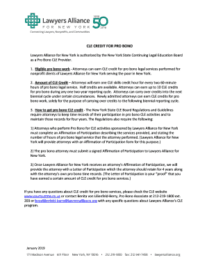 Fillable Online CLE CREDIT FOR PRO BONO Fax Email Print - pdfFiller