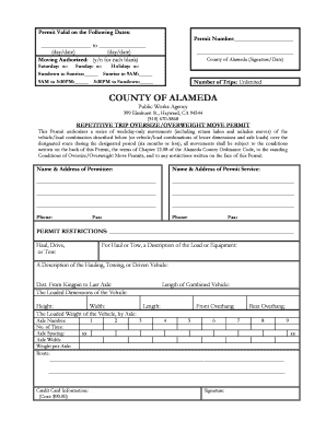 Fillable Online co alameda ca Moving Authorized (yn for each blank ...