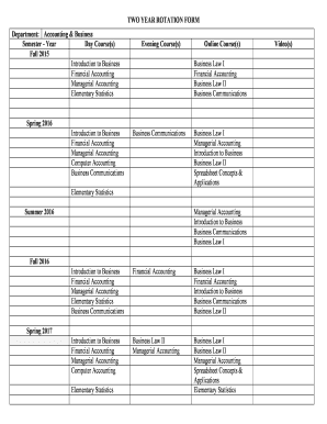 Fillable Online labette TWO YEAR ROTATION FORM Department Accounting ...