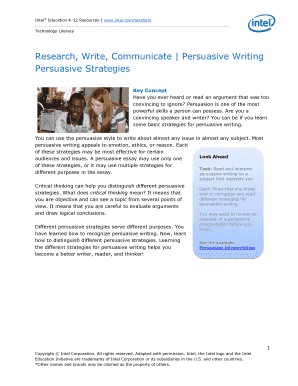 Fillable Online Research, Write, Communicate Persuasive Writing Fax ...