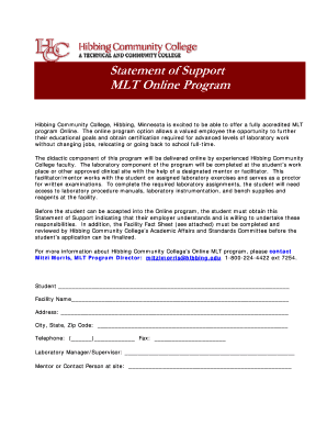 Fillable Online Statement of Support.doc Fax Email Print - pdfFiller