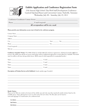 Fillable Online Exhibit Application and Conference Registration Form ...