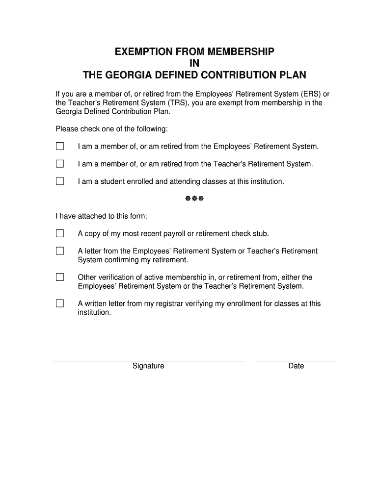 Fillable Online oftc Exemption from GA Defined Form - oftcedu Fax Email ...