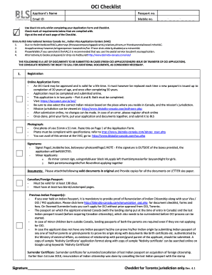 Fillable Online OCI Checklist Fax Email Print - pdfFiller