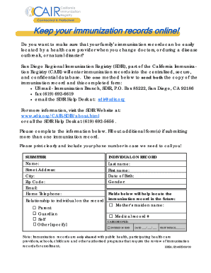 Fillable Online Keep your immunization records online Fax Email Print ...
