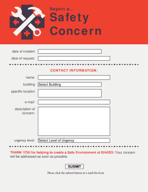 Fillable Online bhasd Report a Safety Concern - bhasdorg Fax Email ...