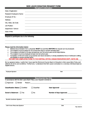Fillable Online rcboe Absence request form - rcboeorg Fax Email Print ...