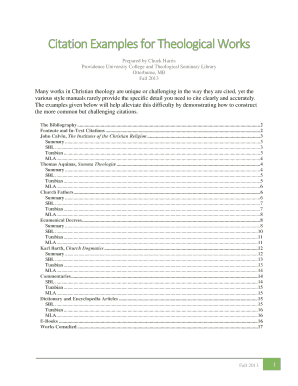Fillable Online Citation Examples for Theological Works Fax Email Print ...