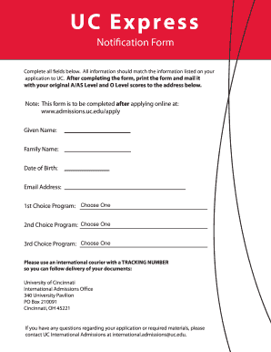 Fillable Online admissions uc UC Express Form Fax Email Print - pdfFiller