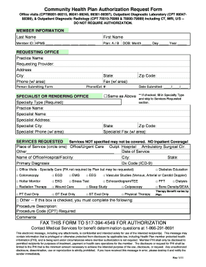 Fillable Online communityhealthplans Community Health Plan ...