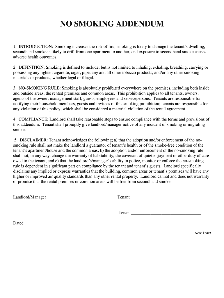 Fillable Online INTRODUCTION: Smoking increases the risk of fire ...