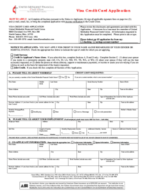 Fillable Online Visa Credit Card Application - umethodistcom Fax Email ...