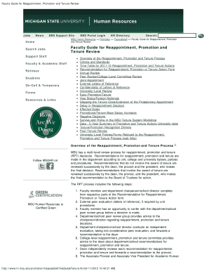Fillable Online canr msu Faculty Guide for Reappointment Promotion and ...