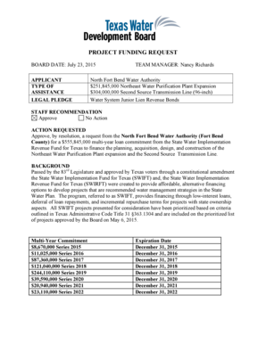 Fillable Online twdb texas North Fort Bend Water Authority - Texas ...