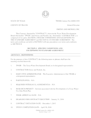 Fillable Online twdb texas State of texas - Texas Water Development ...