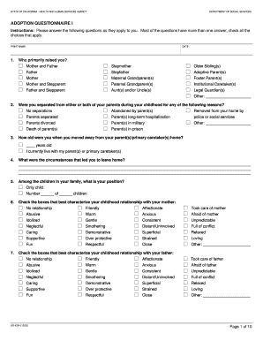 Fillable Online ADOPTION QUESTIONNAIRE I - pjb5znet Fax Email Print ...