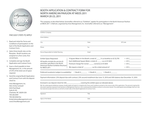 Fillable Online Booth ApplicAtion contrAct Form For north AmericAn Fax ...