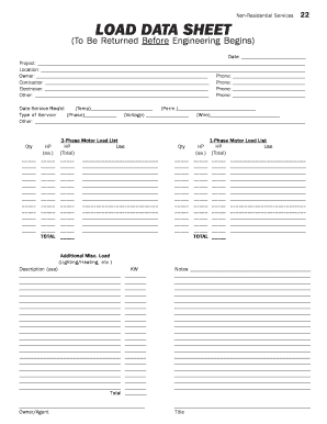 Fillable Online clpud Non-Residential Services LOAD DATA SHEET - clpud ...