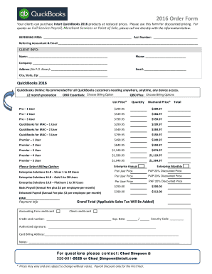 Fillable Online QuickBooks Order Form PDF - Kaufman Rossin Fax Email ...