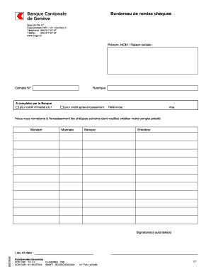 Remplissable En Ligne bcge Bordereau de remise chques Bordereau de ...
