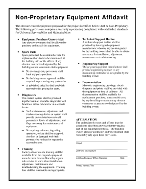 Fillable Online Non-Proprietary Equipment Affidavit Fax Email Print ...