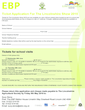 Fillable Online School Visit Booking Form Fax Email Print - pdfFiller