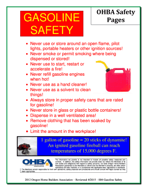 Fillable Online GASOLINE OHBA Safety Pages SAFETY Fax Email Print ...