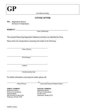 Fillable Online GENERAL PARTNERSHIP REGISTRATION STATEMENT Fax Email ...