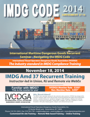 Fillable Online Flyer - IMDG 2014 Trainingindd Fax Email Print - pdfFiller