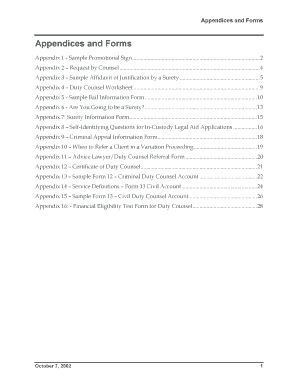 Fillable Online legalaid on Appendices and Forms - Legal Aid Ontario ...