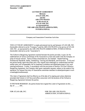 Fillable Online INTERIM LETTER OF AGREEMENT - Atlas Air Worldwide ...