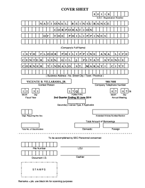 Fillable Online NRCP SEC Form 17-Q as of 30 June 2014 - bnrcpcomphb Fax ...