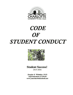 Fillable Online CODE OF STUDENT CONDUCT - Charlotte County Public ...