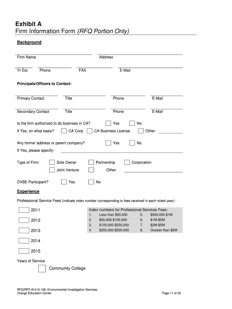 Fillable Online REQUEST FOR QUALIFICATIONS REQUEST FOR Fax Email Print - pdfFiller