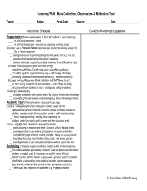 Fillable Online Learning Walk Data Collection Observation amp ...