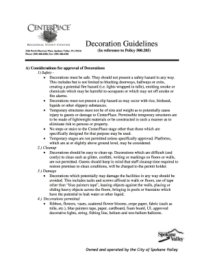 Fillable Online Decoration Policy - CenterPlace Fax Email Print - pdfFiller