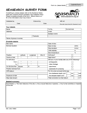 Fillable Online SEASEARCH SURVEY FORM Fax Email Print - pdfFiller