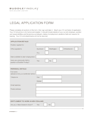 Fillable Online LEGAL APPLICATION FORM Fax Email Print - pdfFiller