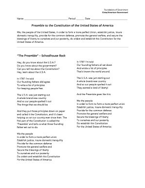 Fillable Online Civics - Preamble to the Constitutiondocx Fax Email ...