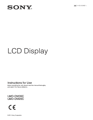 Fillable Online LCD Display - Sony Fax Email Print - pdfFiller