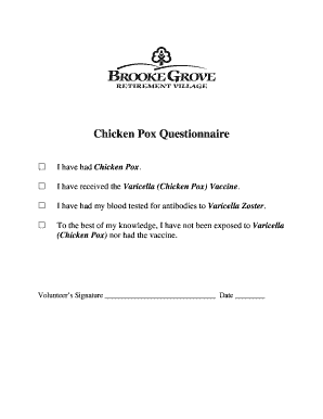 Fillable Online bgf Chicken Pox Questionnaire - bgf Fax Email Print ...
