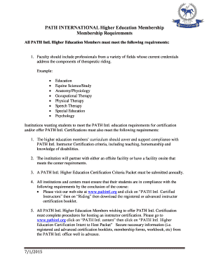 Fillable Online pathintl PATH INTERNATIONAL Higher Education Membership ...