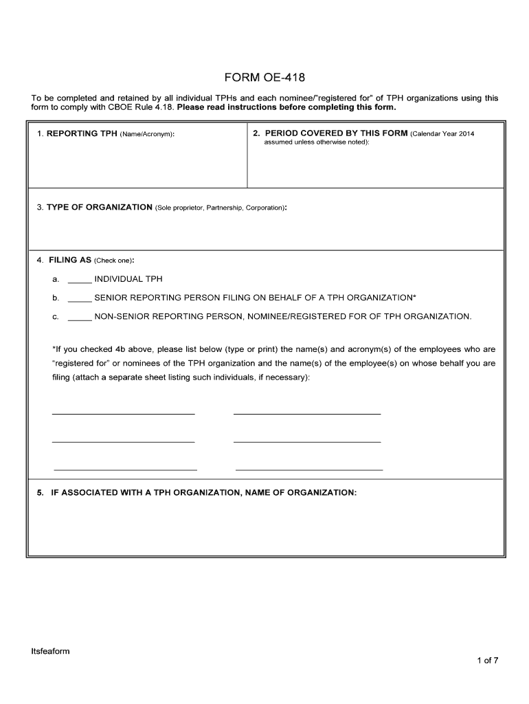 Fillable Online cboe OE-418 Form with A B - bcboeorgb Fax Email Print ...
