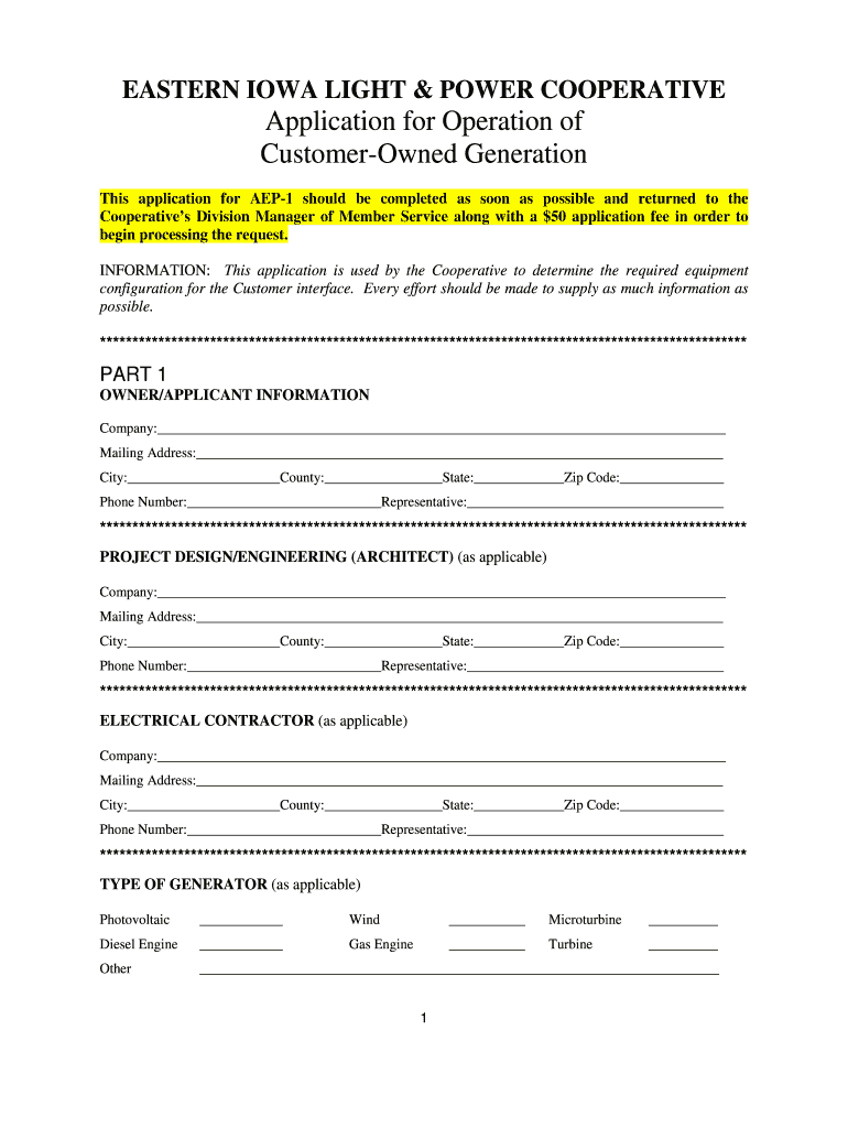 Fillable Online Interconnection Process for CustomerOwned Generation ...