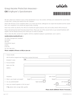 Fillable Online Group Income Protection Insurance - Positive Images UK ...