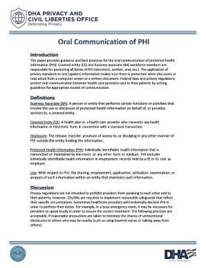 Fillable Online Oral Communication of PHI Fax Email Print - pdfFiller