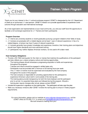 Fillable Online culturalexchangenetwork Ds-7002 traininginternship ...