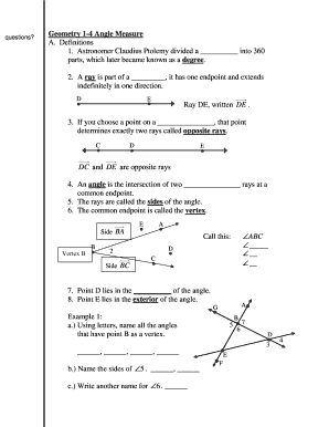 Fillable Online geom notes 1-4 angle measurertf Fax Email Print - pdfFiller