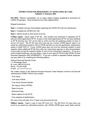 Fillable Online INSTRUCTIONS FOR REQUESTING AN AFOSI LEOSA ID CARD ...