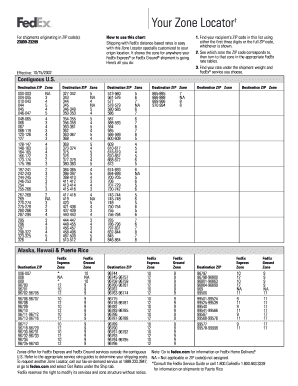 Fillable Online fedex zone locator form Fax Email Print - pdfFiller